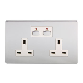 Energenie MIHO022 Mi Home Chrome Double Wall Socket LN80028 | SCAN UK