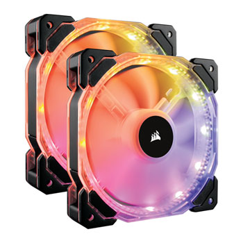Corsair HD140 RGB 140mm LED 2 Fan Kit with Lighting Controller LN80340 ...