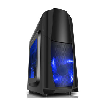 CiT Dragon 3 Black PC Gaming Case with 120mm Blue LED Fans LN80524 ...