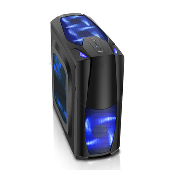 CiT Dragon 3 Black PC Gaming Case with 120mm Blue LED Fans LN80524 ...