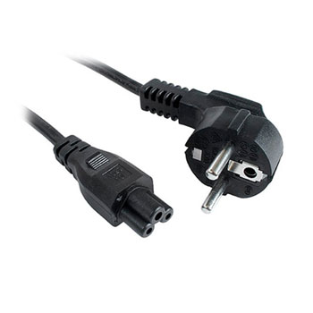 Scan 0.75m Mains Power Lead EU Plug to C15 Power Cable/Cord - Black ...