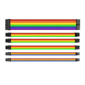 Thermaltake PSU Mod Sleeve Cable Extension Kit Rainbow LN80105 - AC-049 ...