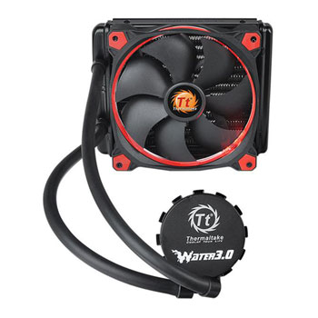 Thermaltake Water 3.0 Riing Red 140 AIO CPU Watercooler with Riing Red ...