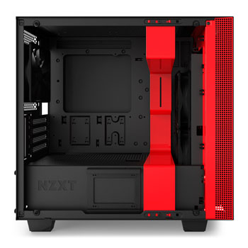NZXT Red H400i Smart Micro ATX Tempered Glass Windowed PC Gaming Case ...
