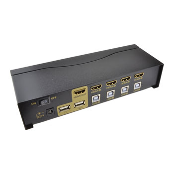 Newlink HDMI + USB KVM 4 Port Switch LN87053 - NLKVMHDMI-4 | SCAN UK