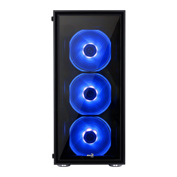 Aerocool Quartz Tempered Glass Mid Tower Blue LED PC Gaming Case ...