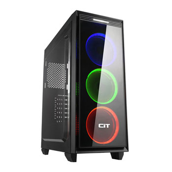 CIT Halo Mid RGB Gaming Case with Window LN92802 - HALO | SCAN UK