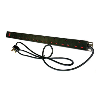 Xclio 2m 8-Way Horizontal Rackmount PDU w/ Surge Protection LN96867 ...