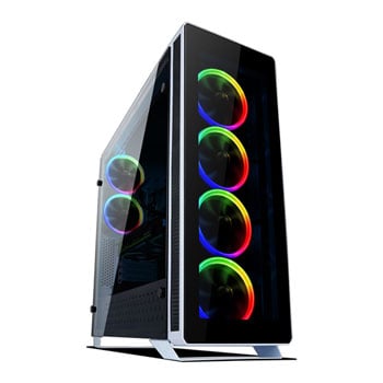 SaharaGaming P75 White Full Tower RGB Gaming Case Tempered Glass ...