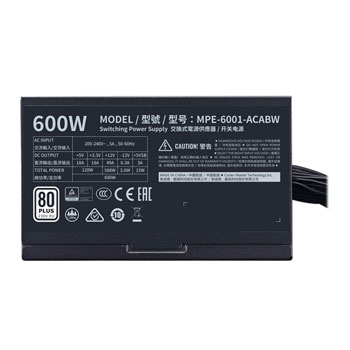 Cooler Master MWE 600W v2 80+ PSU / Power Supply Black LN98272 - MPE ...