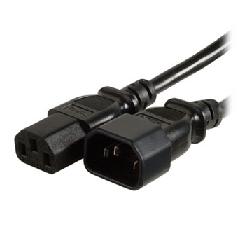 C13 to C14 Extension Lead 1.8m Power Cord/Cable - Black LN98898 - XCLIO ...