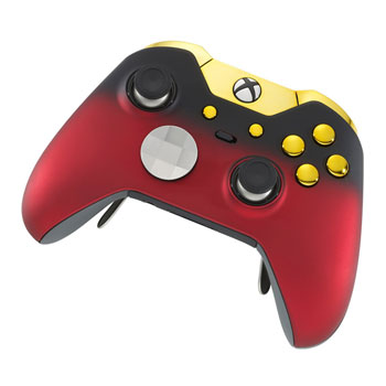 Custom Controllers Xbox One Elite Controller Red Shadow/Gold Edition ...