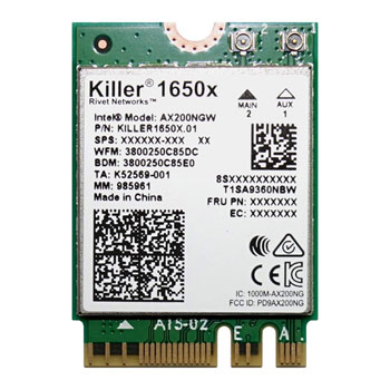 Killer AX1650x M.2 (2230) Notebook Wireless AX Network Card WiFi 6 + Bluetooth Card LN104463 ...