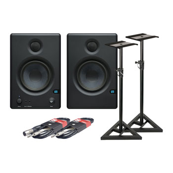 PreSonus Eris E4.5 Monitor Speakers + Adam Hall Monitor Stands + Leads ...