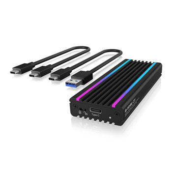 ICY BOX RGB M.2 NVMe SSD USB-C External Enclosure Gen 2 PC/MAC LN110260 ...