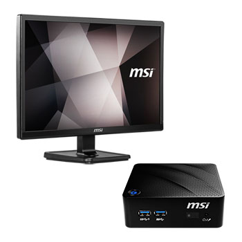 MSI Barebones Cubi N Celeron Mini PC & MP221 Full HD Monitor Bundle ...