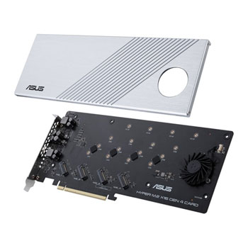 ASUS HYPER M.2 PCIe x16 Gen 4 NVMe Card with 4x M.2 Slots LN110773 ...