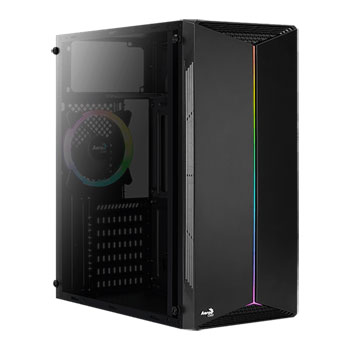 Aerocool Split RGB Black Mid Tower Tempered Glass PC Gaming Case ...