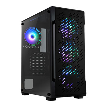 CiT Crossfire Black Midi Tower Tempered Glass PC Gaming Case LN111652 ...