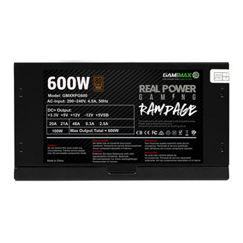 GameMax RPG Rampage 600W 80+ Bronze Power Supply LN111904 - GMXRPG600 ...