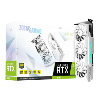 ZOTAC NVIDIA GeForce RTX 3080 10GB GAMING Trinity OC Ampere White Edition Graphics Card LN117835 ...