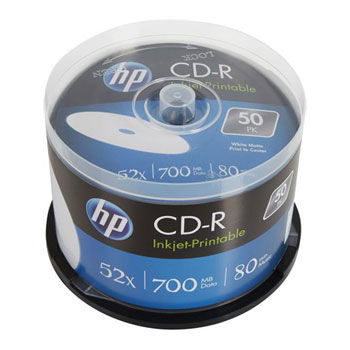 HP CD-R 700MB Inkjet Printable 50pcs LN118545 - 69312 | SCAN UK