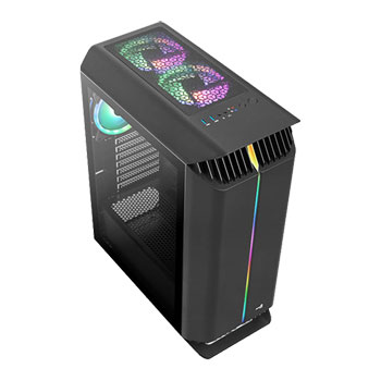 Aerocool Gladiator Black Mid Tower Tempered Glass PC Gaming Case ...