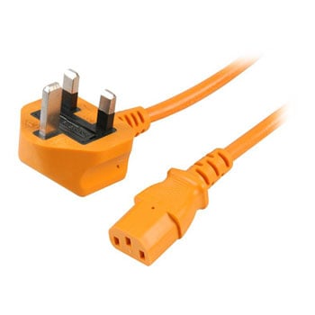 Xclio 2m Mains Kettle Lead UK Plug to C13 Power Cable Orange LN121125 ...
