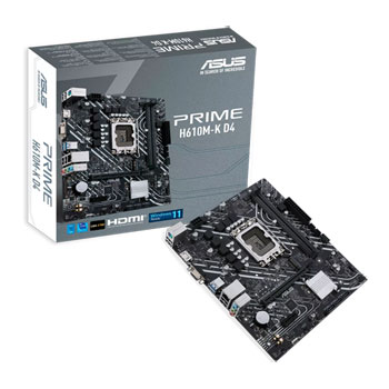 ASUS Intel H610 PRIME H610M-K D4 Micro-ATX Motherboard LN122652 | SCAN UK