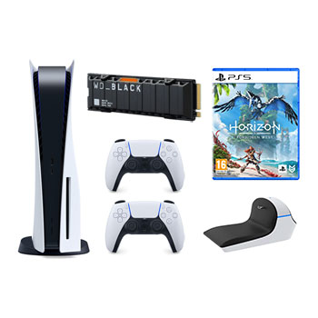 PlayStation 5 Console with Horizon Forbidden West, Charger, Extra Pad and 1TB WD M.2 SSD ...