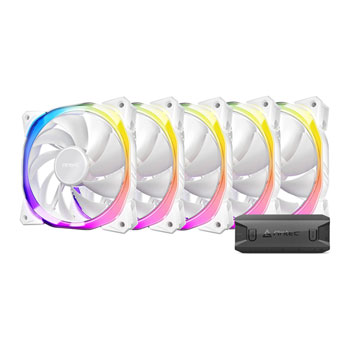 Antec Fusion 120mm ARGB Fan White 5 Pack with Controller LN128418 - 0-761345-57005-3 | SCAN UK