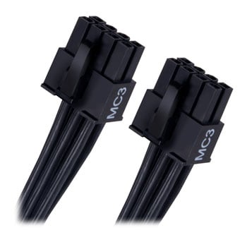 SilverStone 55cm 2 x EPS 8 pin (PSU) to 12+4 pin (GPU) 12VHPWR PCIe ...