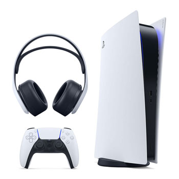 Sony PS5 Digital Edition Gaming Console with Pulse White Headset ...