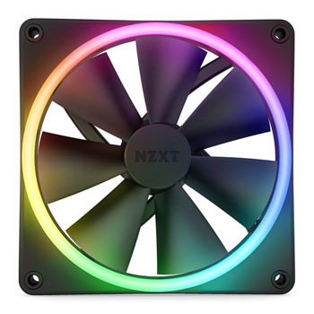 NZXT F140 RGB Duo 140mm PWM Fan 2 Pack with Controller Black LN134033 ...
