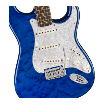 Squier FSR Affinity Series Stratocaster QMT, Sapphire Blue Transparent ...