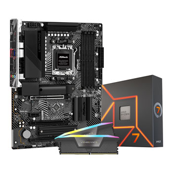 ASRock X670E PG Lightning + AMD Ryzen 7 7700X CPU + 32GB Corsair RAM ...