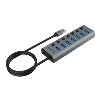 Akasa Connect 7 IPS 7 Port USB Type-A Hub LN138301 - AK-HB-21BKCM | SCAN UK