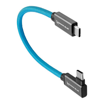 Kondor Blue USB C To USB C High Speed Cable Right Angle 12" LN139920 ...