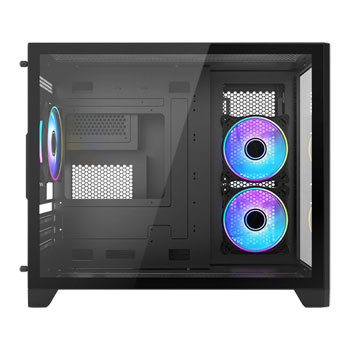 Vida Akira Black Tempered Glass Micro-ATX PC Gaming Case LN144559 ...