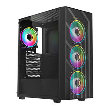 Vida Sirocco Black Tempered Glass ATX PC Gaming Case LN144566 - SIROCCO ...