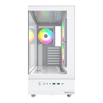 Montech XR White Mid Tower PC Case with 3x ARGB Fans LN147344 - XR (W ...