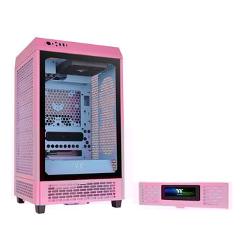 Thermaltake The Tower 200 Bubble Pink Mini-ITX PC Gaming Case + LCD ...