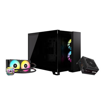 Corsair 2500X RGB Black mATX Case & RM750e ATX3.0 PSU & iCUE H100i ...