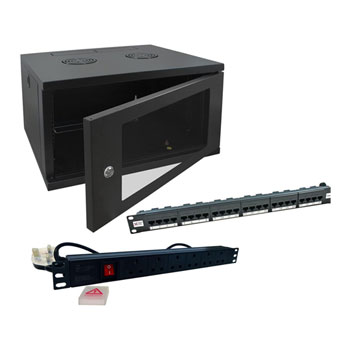 Refurbished Xclio 6U Wall Mount Rack Cabinet with 24P CAT6e Patch Panel ...