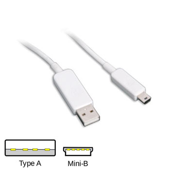 Creative Labs White Type A to Mini-B USB 2.0 Cable LN17392 ...