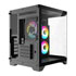 CiT DS240 Black Micro-ATX Tempered Glass PC Gaming Case with 3 x CiT ...