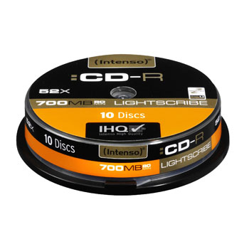 Intenso CD-R Media Lightscribe 52x 700Mb 80min LN22788 - 1701122 | SCAN UK