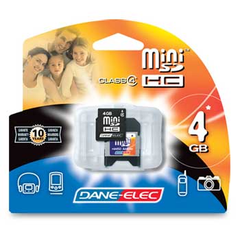 4GB Dane-Elec Mini SDHC Memory Card LN24420 - DA-SDM-4096-R | SCAN UK