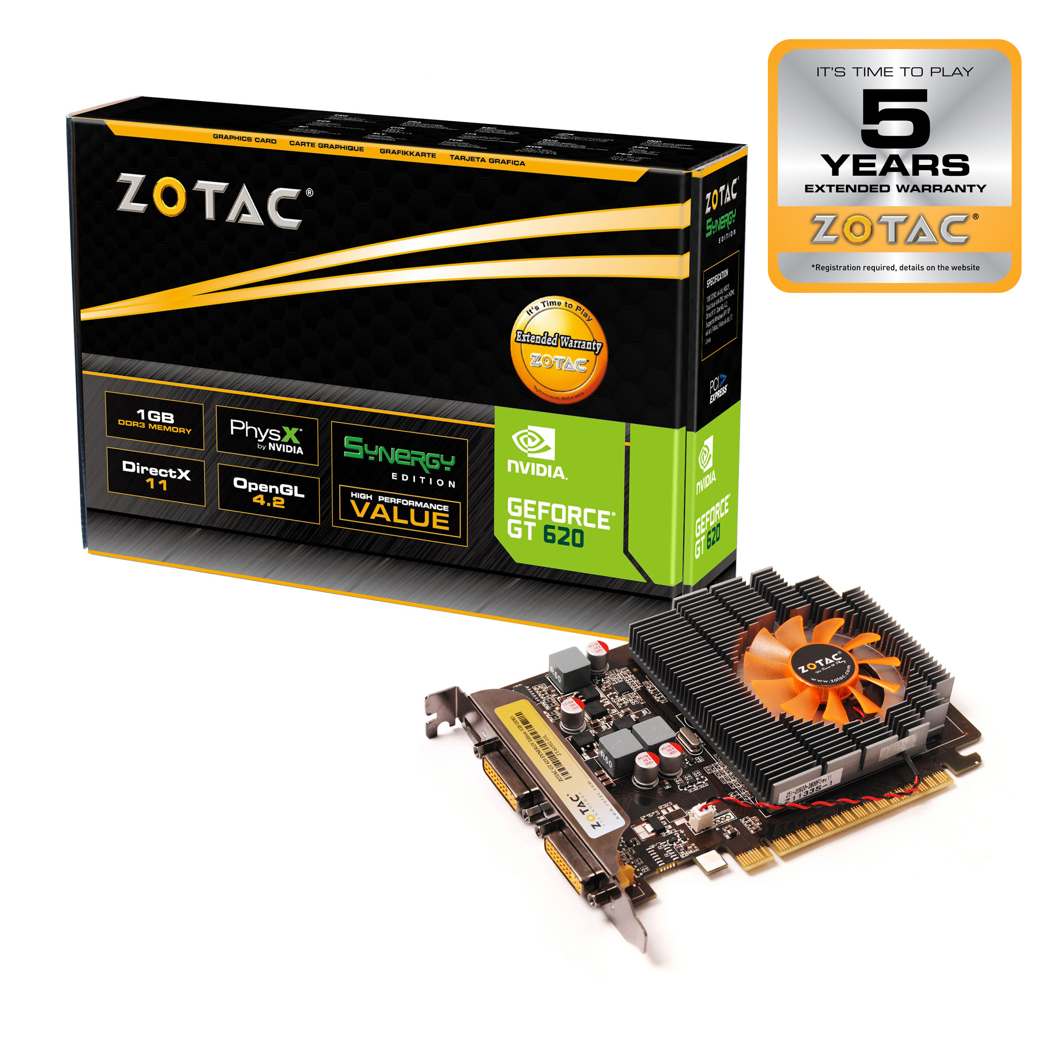 Zotac GeForce GT 620 Synergy Graphics Card - 1GB LN45087 - ZT-60502-10L ...