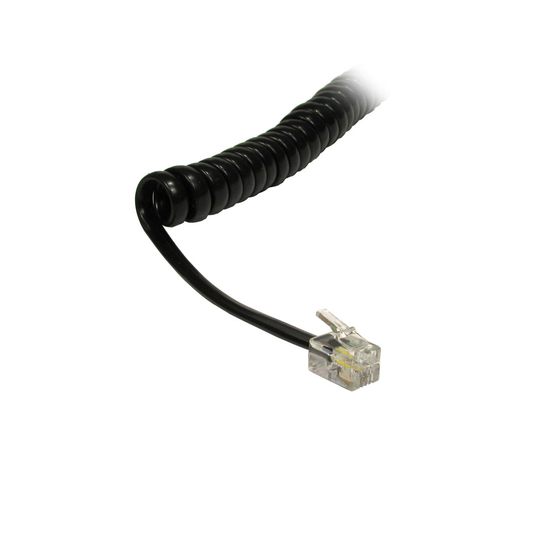 3m Scan Coiled RJ10 Telephone Handset Cable Black LN50679 - 88BCD-103K ...